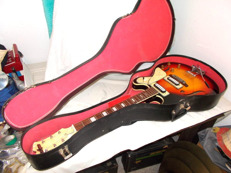 LYLE Vintage 1960's electric guitar 335 Style Sunburst looks great as ...