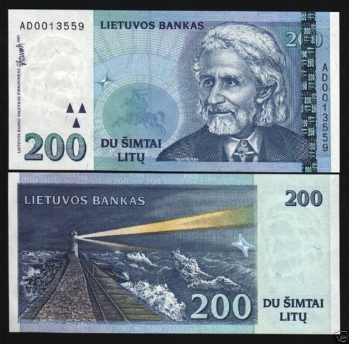 Lithuania 200 LITU P-63 1997 Pre EURO UNC Rail Track Lithuanian Light ...