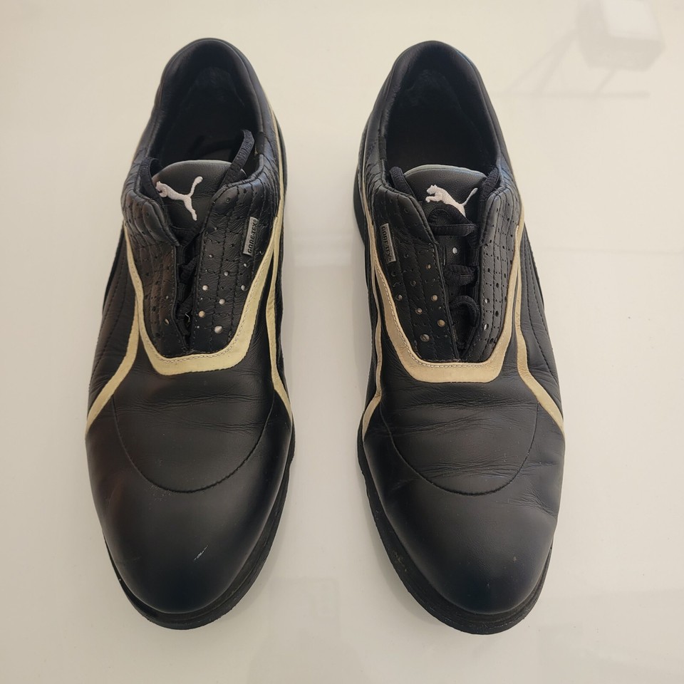 PUMA Concorde GTX Smart Quill Tech Gore-Tex Black Leather Golf Shoes ...