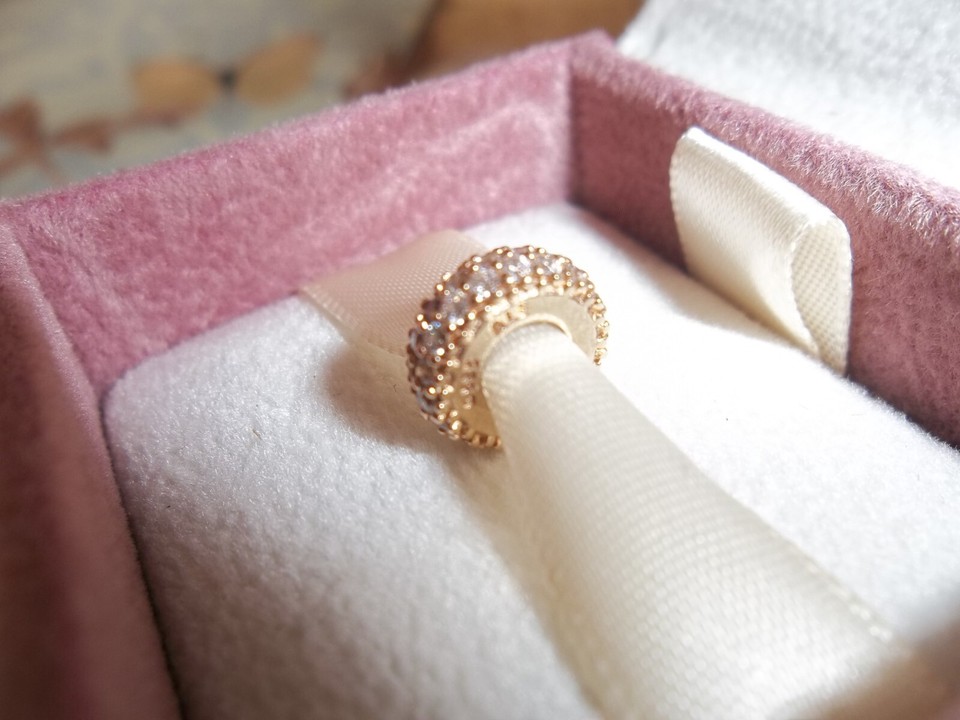 Genuine Authentic Pandora 14ct Gold Pave Inspiration Spacer Charm ...