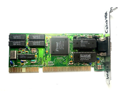VINTAGE - 1991 TRIDENT TVGA9000B 512K 16bit ISA VGA CARD 80486 TESTED ...