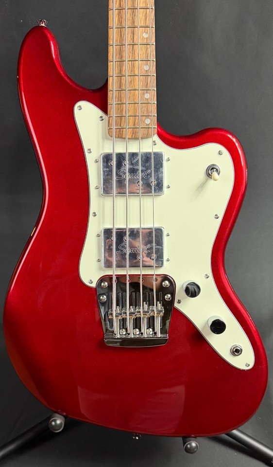 Squier Paranormal Rascal Bass 4-String Bass Guitar Candy Apple Red ...