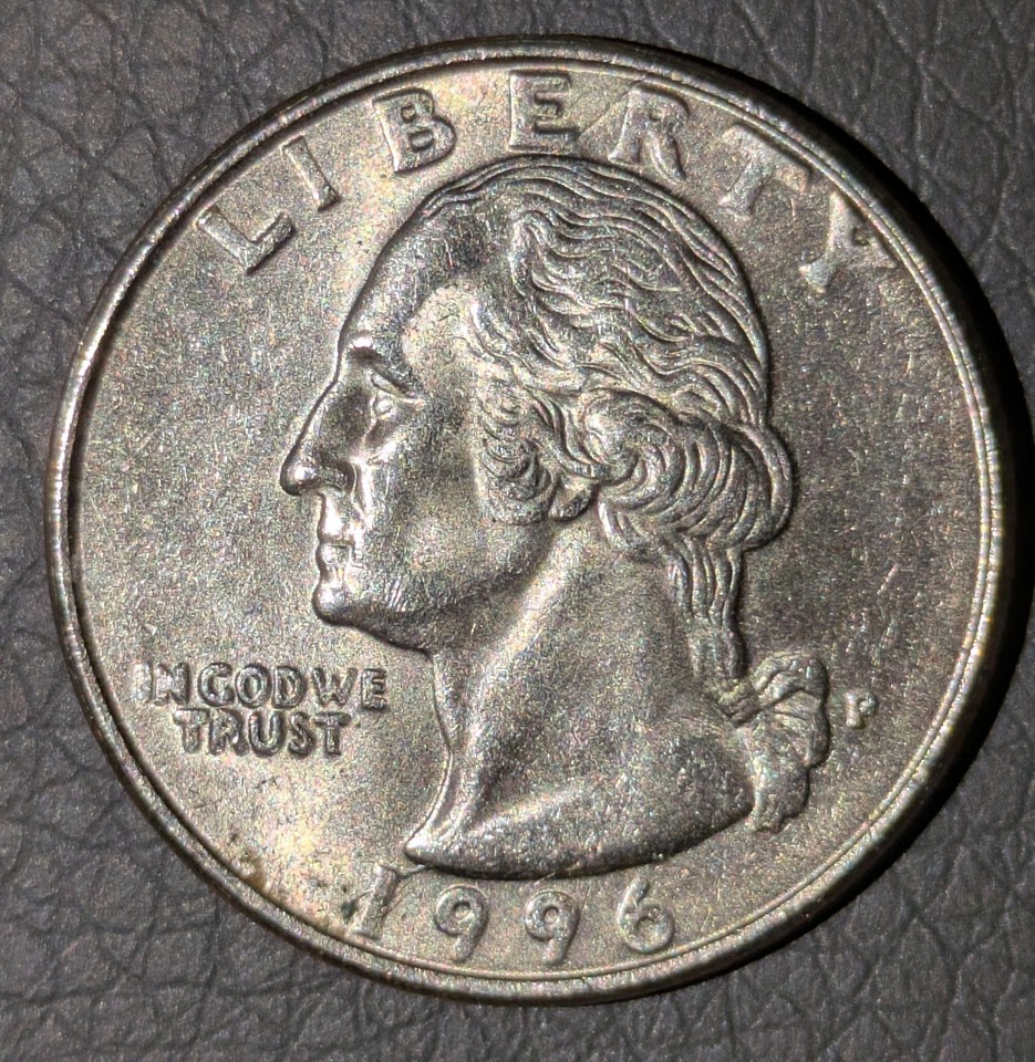 1996-P 25c Quarter MAJOR DIE CRACK Error 6x Multiple Die Cracks MINT ...