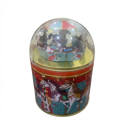 Aldi Silver Crane Musical Rotating Carousel Biscuit Tin – Decorative ...