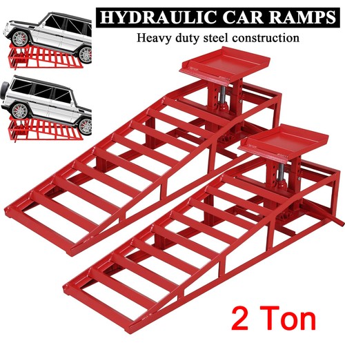 4ton Hydraulic Car Ramps 2PC Heavy Duty Garage Auto Van Bottle Lift ...