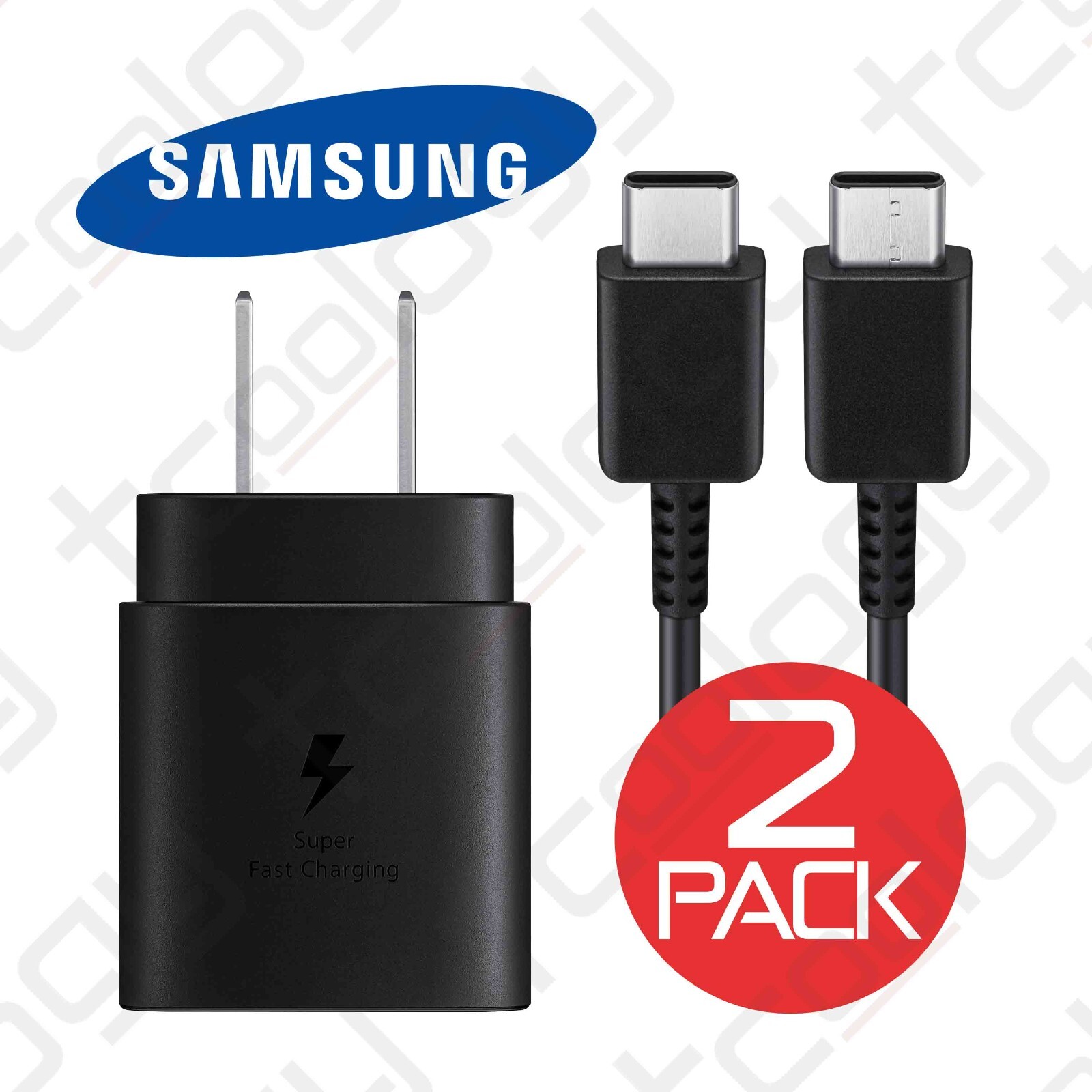 2x Original Samsung Galaxy S21 Series 25W Super Fast Wall Charger & USB ...