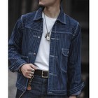 Railroad Denim Jacket Vintage Striped Men's Work Jean Chore Casual ...