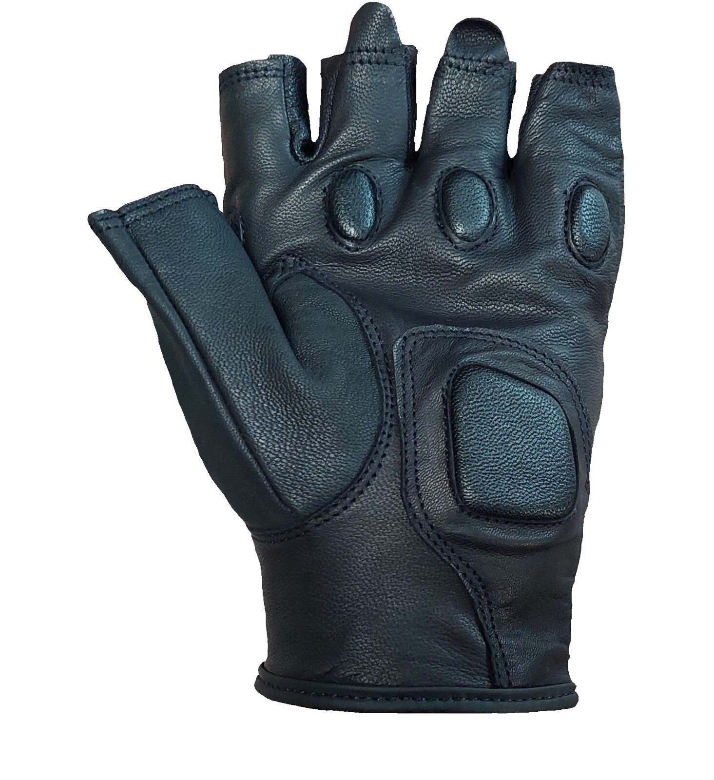 Motorcycle Fingerless Gloves Knuckles Bicycle Ride Fiber Leather Biker ...