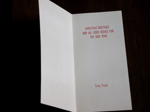 Vtg 50s TONY TRAVIS Christmas Card Hollywood CA Actor Singer Motion ...