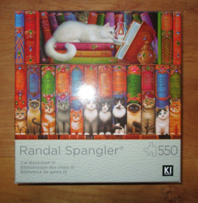 Randal Spangler Art Jigsaw Puzzle 550 Pc 18"x24" NEW Cat Bookshelf w ...