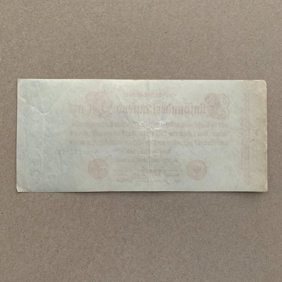 1923 German Half a Million Mark Banknote, Germany Currency Era between ...