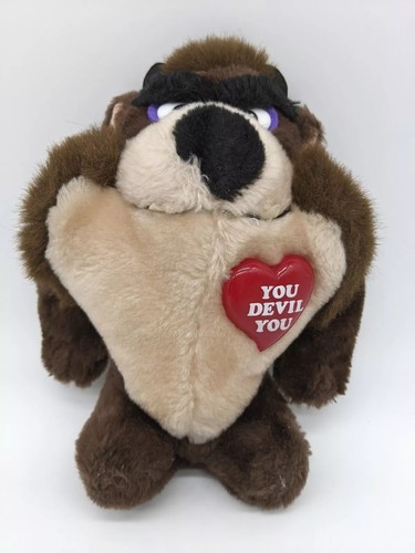 Vtg Tazmanian Devil Taz Heart 1989 Looney Tunes Warner Bros Plush ...