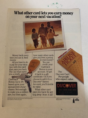 1987 Discover Card Vintage Print Ad Advertisement pa20 | eBay