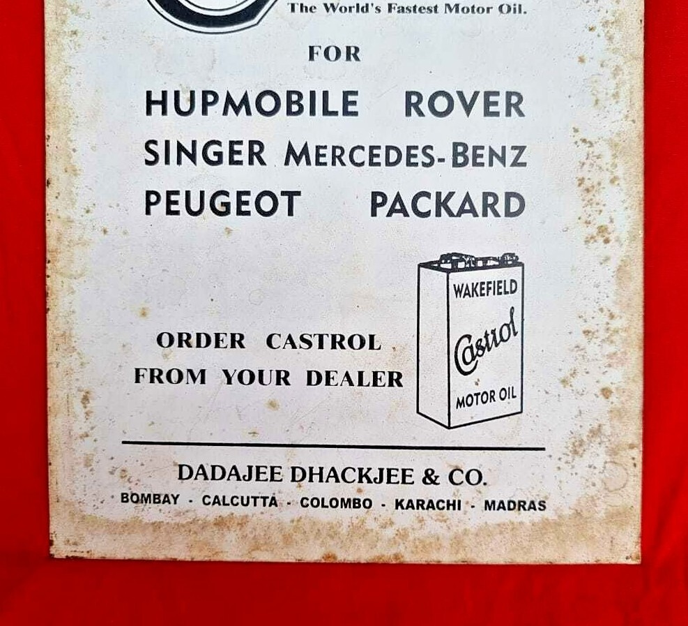 Original 1930's Old Vintage Antique Very Rare Castrol Oil Ad. Tin Sign ...