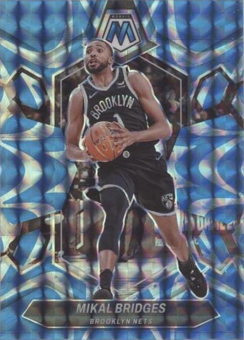 2023-24 Panini Mosaic - Mikal Bridges #156 Reactive Blue Mosaic Prizm ...