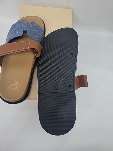 YOKI Blue Double Strap Slip On Sandals Size 8 | eBay