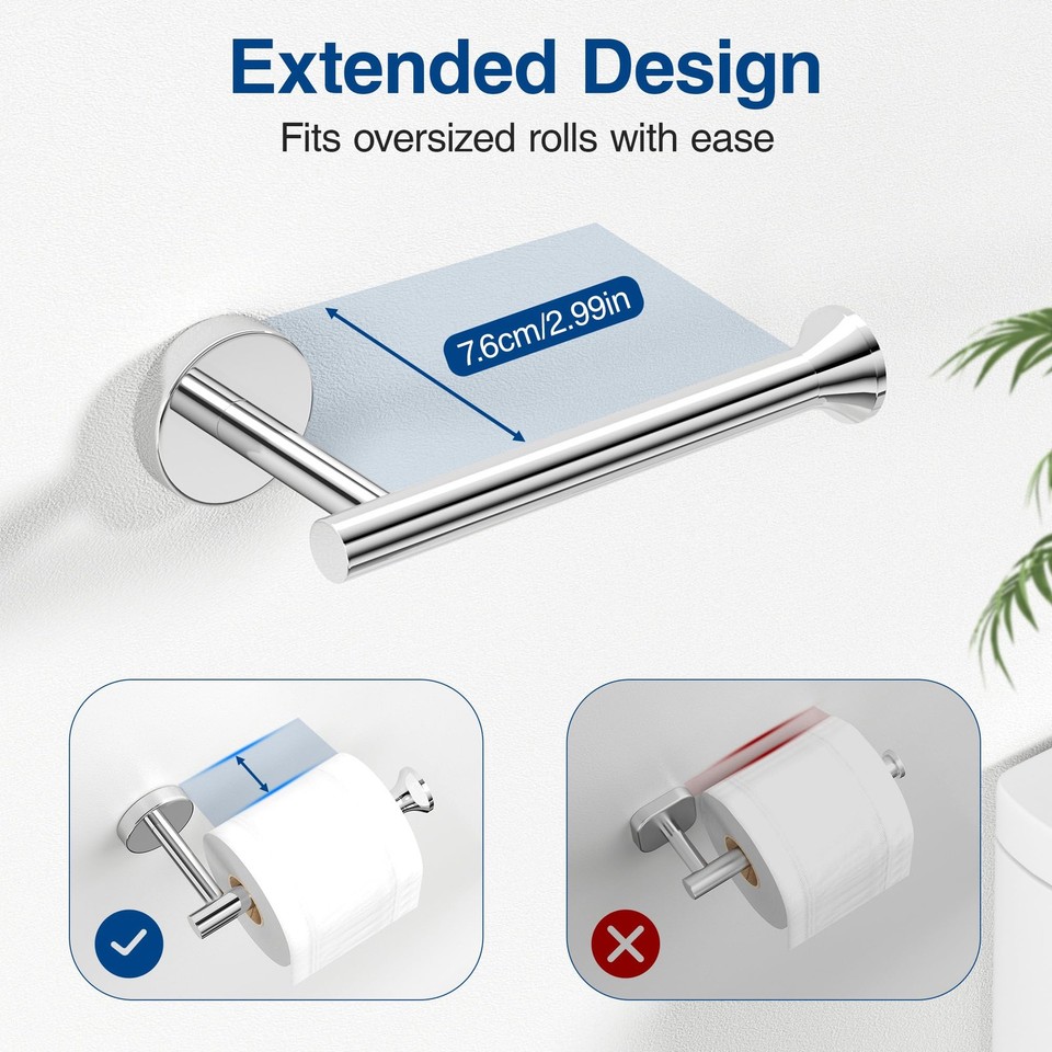 Toilet Paper Holder Wall Mount Bathroom Paper Roll Holder Tissue Handle ...