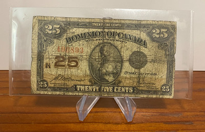 Shin Plaster - 1923 Dominion of Canada 25 Cents Note, McCavour-Saunders ...