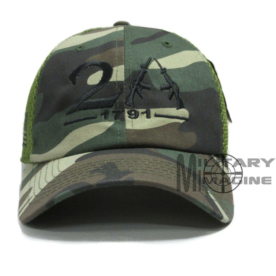 2nd Amendment 1791 American Flag 2A Hat 15 Colors Micro Mesh Tactical ...