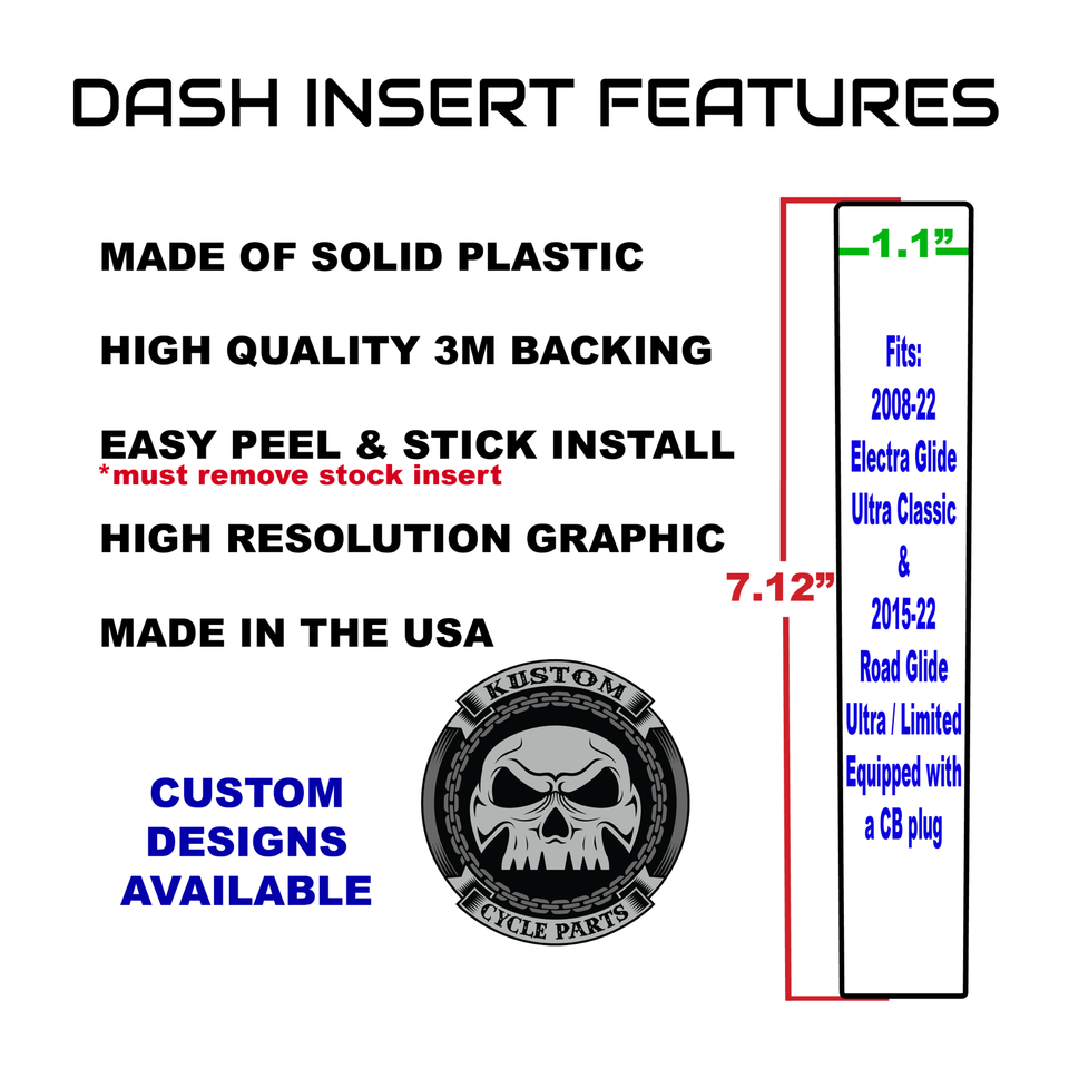 Orange Hexagon Dash Tank Insert. 08-22 Road Glide, Electra, & Ultra ...
