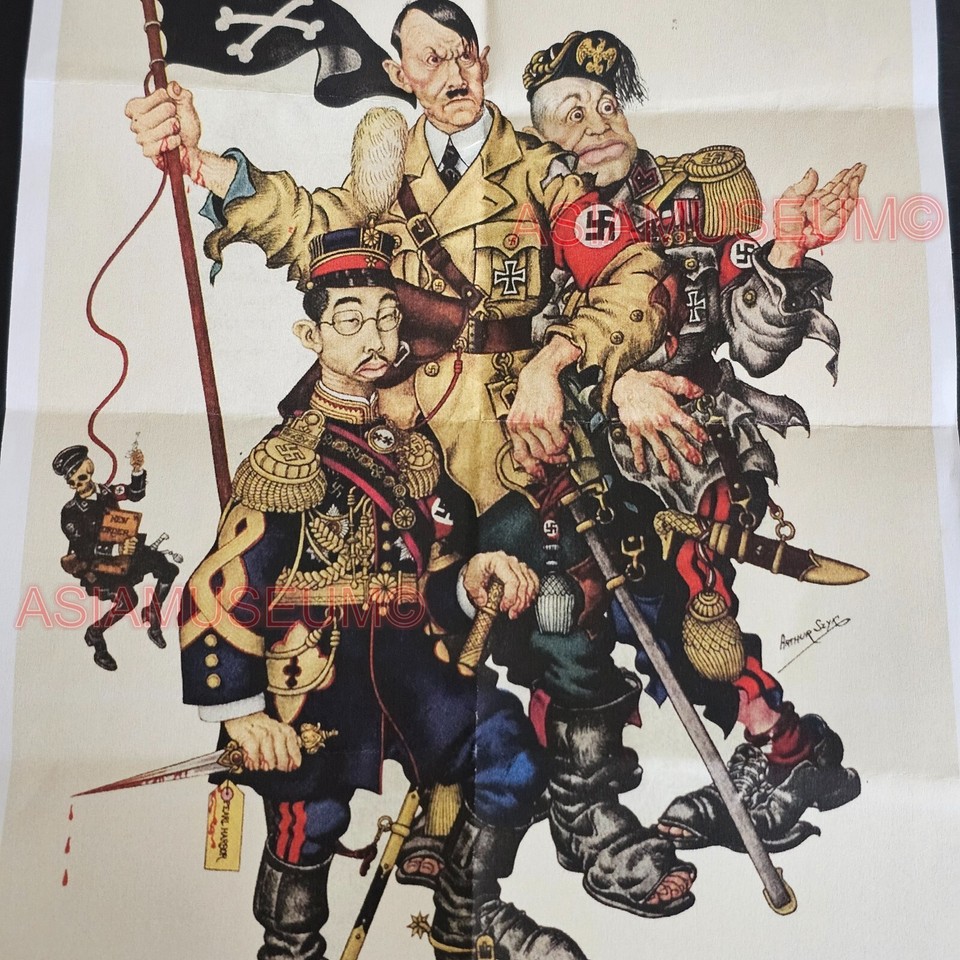 1944 WW2 USA AMERICA SATIRICAL CARICATURE JAPAN TOJO WAR PROPAGANDA ...
