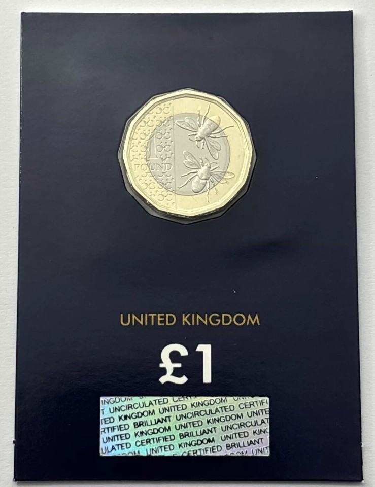 2023 Bees UK Brilliant Uncirculated £1 One Pound Coin With Special ...