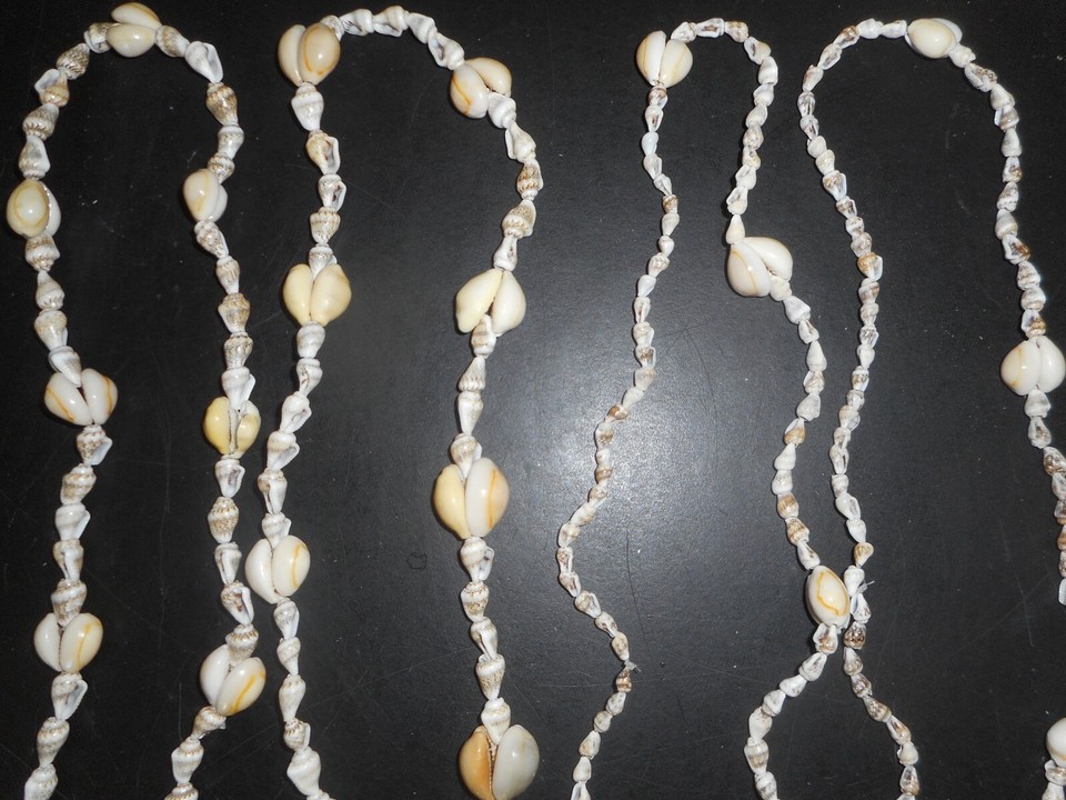 7 AUTHENTIC 70's NATURAL POOKA (PUKA) SHELL NECKLACES BARREL CLASPS ...