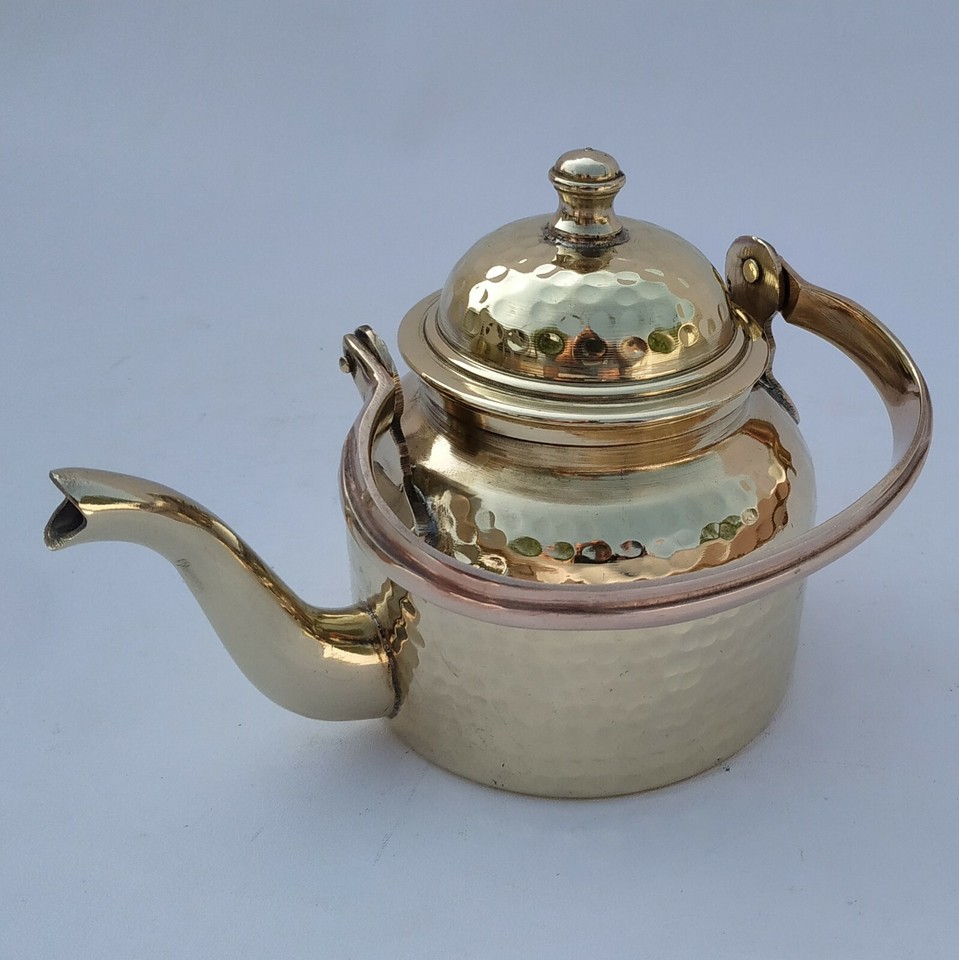 Pure Brass Tea Kettle, Brass Teapot Cooking & Serving Pot Coffee Kettle ...