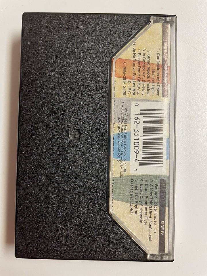 1992 CASSETTE TAPE-Techno Rave Four-NEXT PLATEAU 162 351 009 4 ...