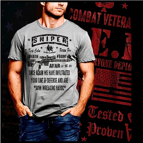 Sniper t-shirt marksman sharpshooter infiltrate military Combat Veteran ...