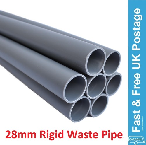 1 x Metre Caravan 28mm Rigid Push Fit Waste Water Grey Pipe Motorhome ...