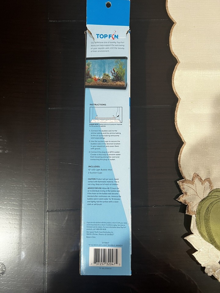 Top Fin LED Light Aquarium Bubble Wall 2 color LED Lights 12” - New ...