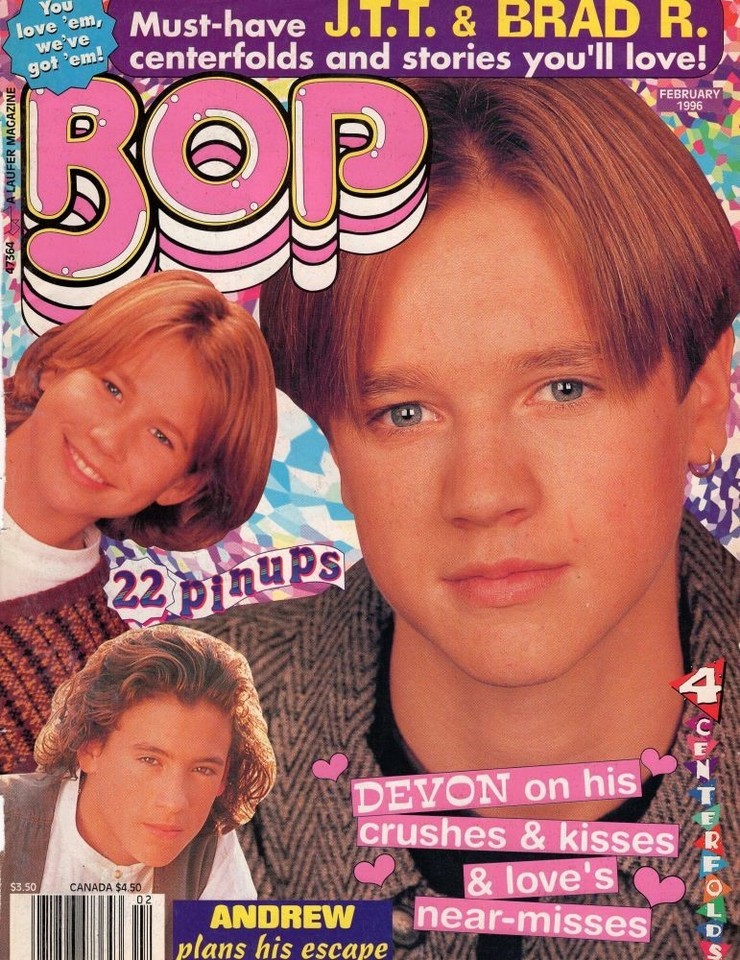 Jonathan Taylor Thomas pinup 2/96 Bop magazine cover Devon Sawa Andrew ...