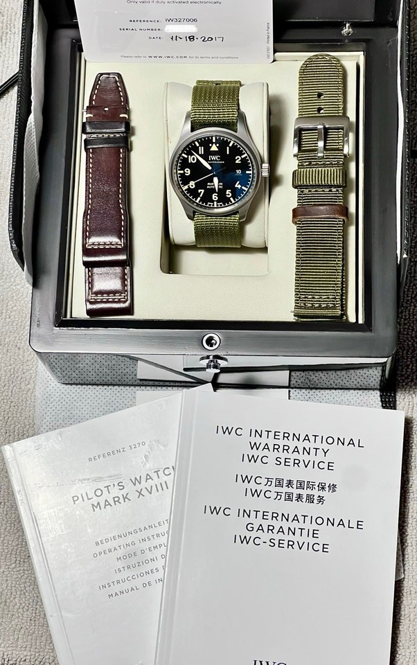 IWC Mark XVIII Heritage Titanium Pilot Mens Watch, 40mm, IW327006 ...