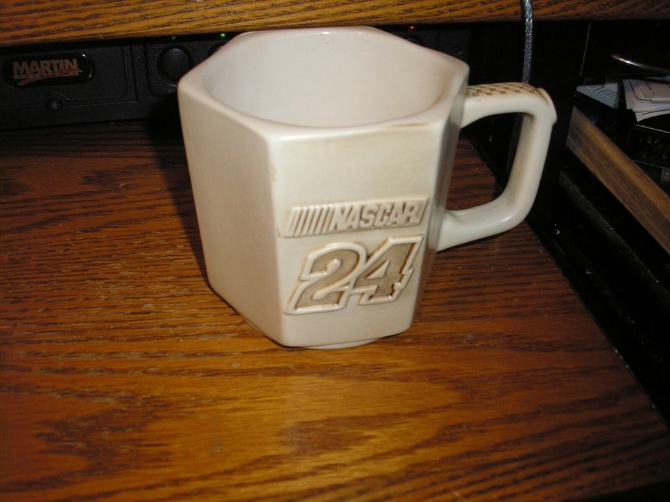 Nascar Racing #24 Jeff Gordon Ceramic Coffee Mug Lug Nut Shaped Glass ...
