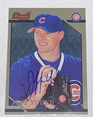 Jeff Yoder SIGNED 1996 1st Bowman Silver Foil RC Card #299 Auto Chicago ...