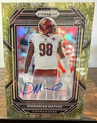 2022 Panini Prizm Rookie Autograph Camo Phidarian Mathis RC Auto 02/25 ...