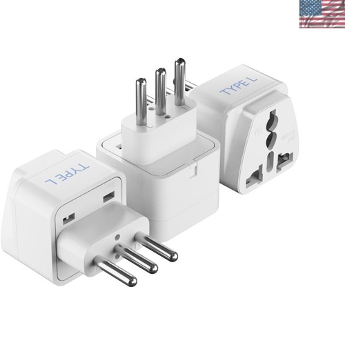 Italy, Chile Universal Travel Plug Adapter Type L - Grounded 3 Prong ...