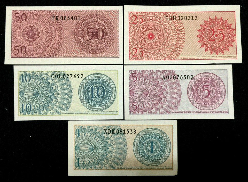 Indonesia 50,25,10,5,1 Sen Banknote World Paper Money UNC Currency Bill ...