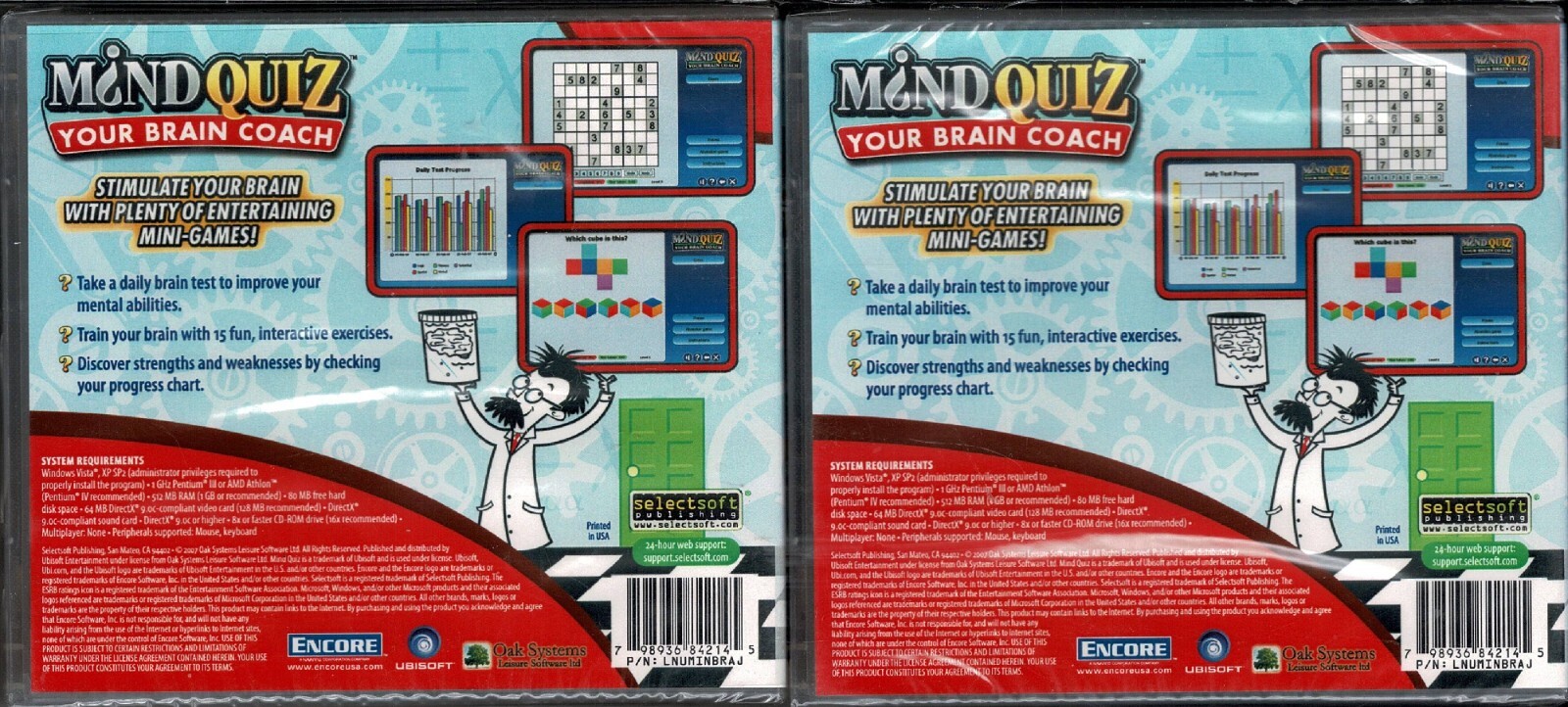 Lot of 2 Mind Quiz Your Brain Coach Pc New Win10-XP Stimulates Brain ...