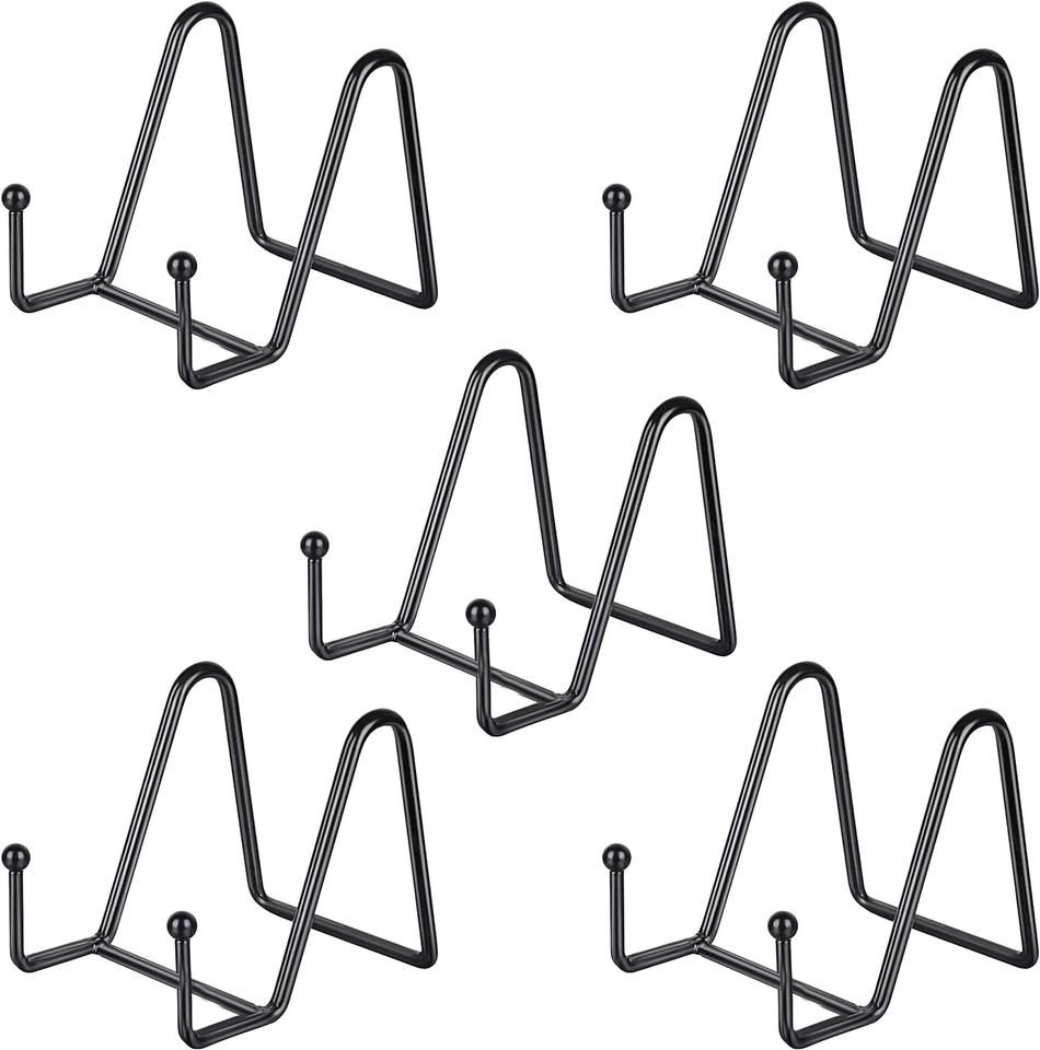 Ibosins 5 Pack 3 Inch Small Plate Holder Display Stands, Mini Metal ...