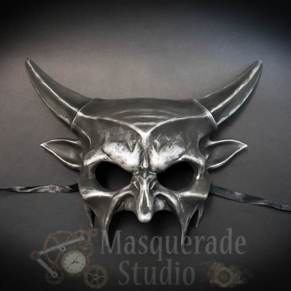 Devil Horns Satanic Demon God Costume Prop Halloween Masquerade Mask ...