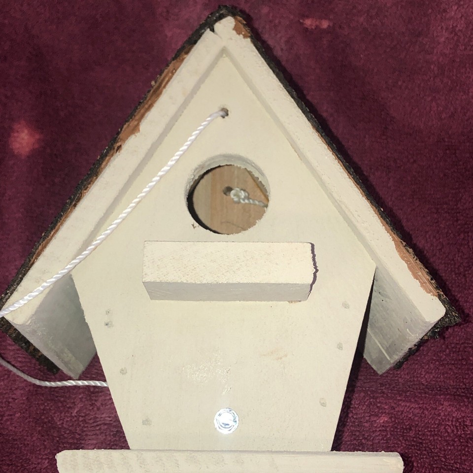New hand crafted Tan Wood wren/chickadee bird house great gift for Mom ...