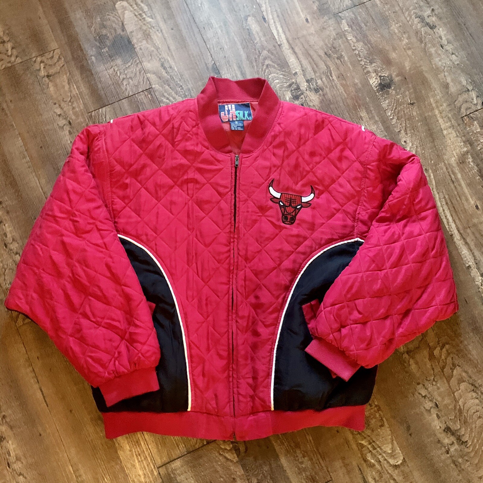Chicago Bulls NBA JH Silk Bomber Quilt Jacket Coat Michael Jordan The ...