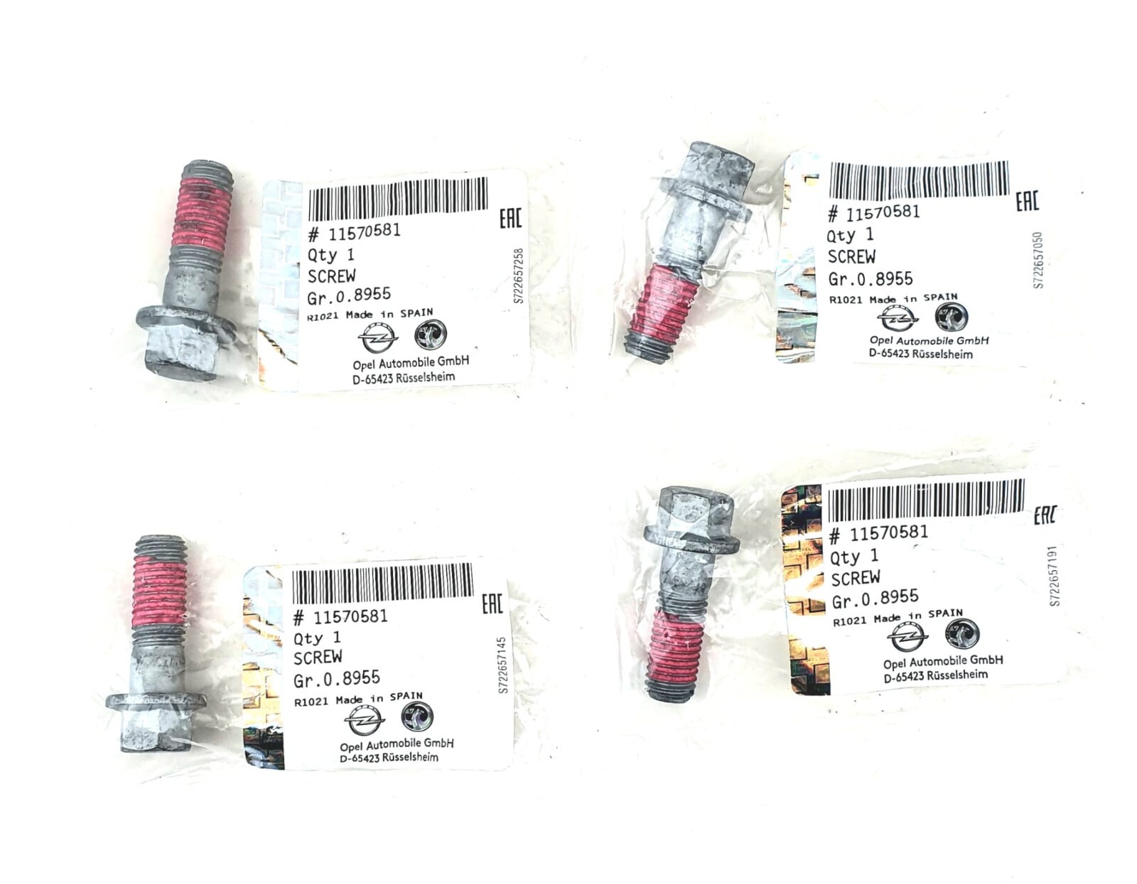 4x Originale Opel Schrauben M12x36mm Bremssattel Hinten Astra, Mokka ...