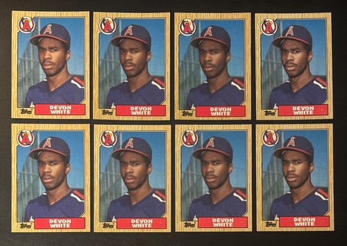 1987 TOPPS TIFFANY COLLECTORS SET #139 - DEVON WHITE RC - 8 CARD LOT ...