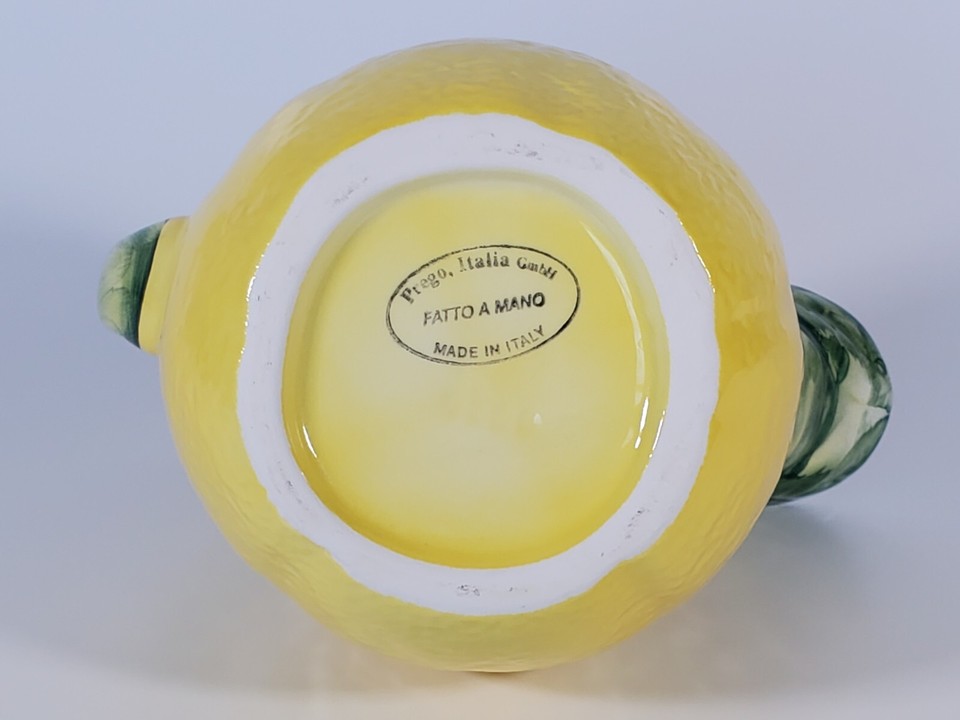 Italian Pottery Lemon Pitcher Prego Italia Fatto A Mano | eBay