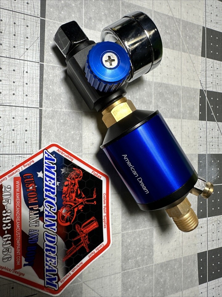 Water Trap FILTER PAINT GUN Air pressure Regulator 1/4” Aluminum Lvlp ...