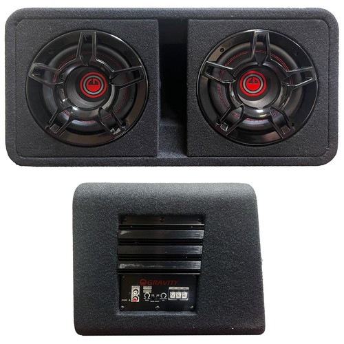 Gravity Dual 8" 1200W Active Powered Car Sub Enclosure Ported Subwoofer ...