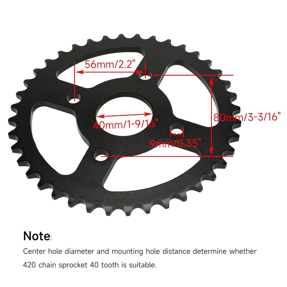 Gold 40T 420 Chain Sprocket Kit For CT200U BT200X Predator 212cc 196cc ...